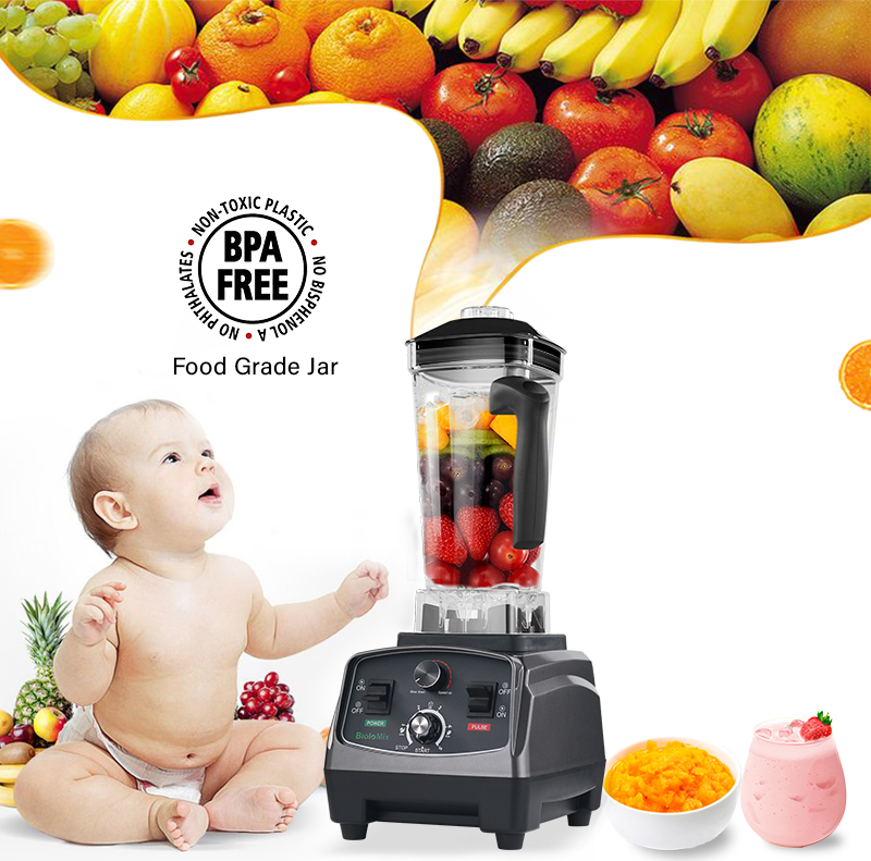 BioloMix 3HP 2200W Heavy Duty Commercial Grade Timer Blender Mixer Juicer Fruit Food Processor ...