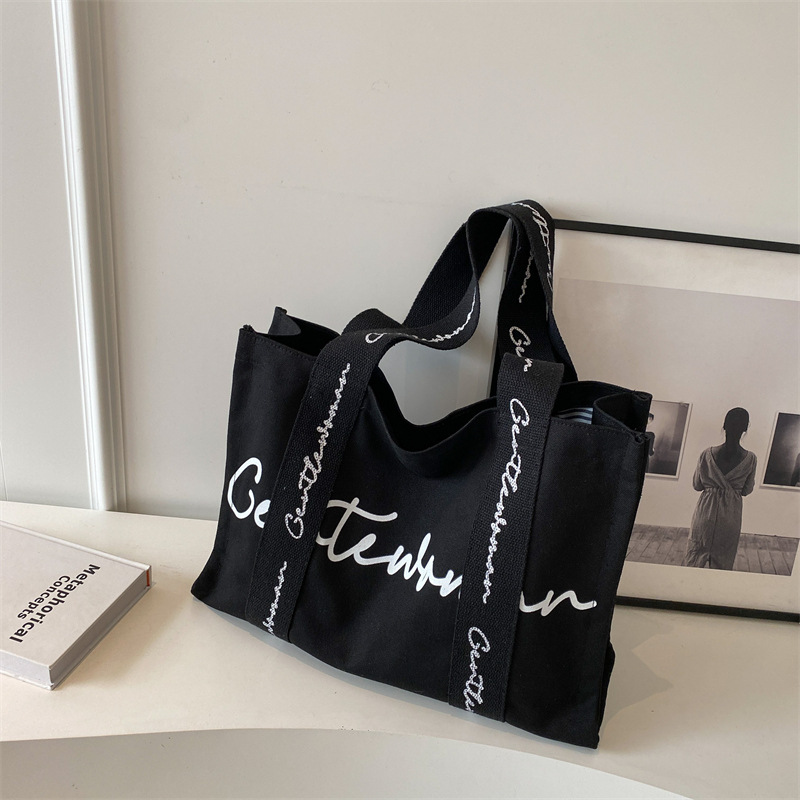 Gentlewoman Large Capacity Canvas Bag Letter Handbag Shoulder Bag ...