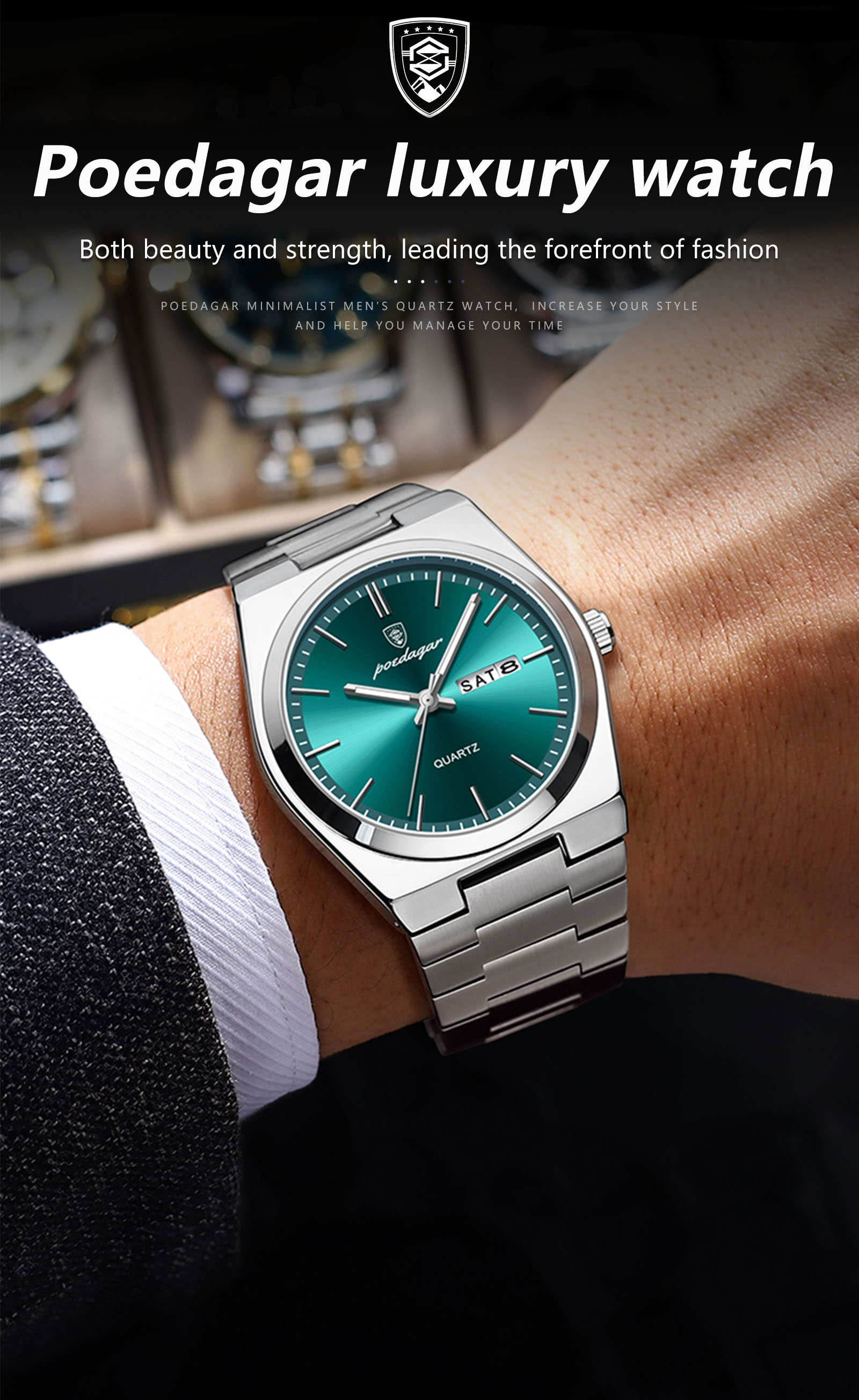 POEDAGAR New Watch For Men Waterproof Original Stainless Steel Relo ...