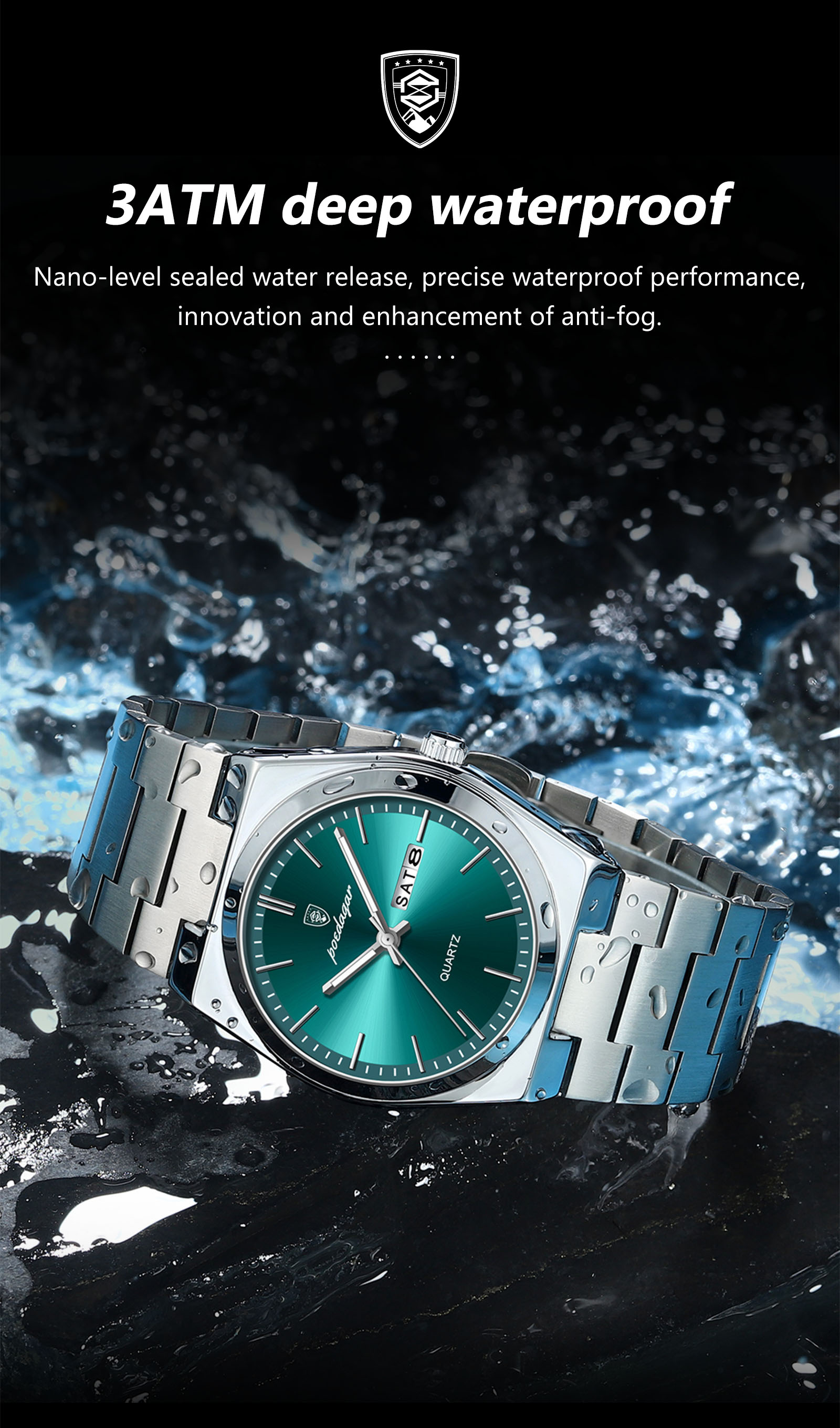 POEDAGAR New Watch For Men Waterproof Original Stainless Steel Relo ...