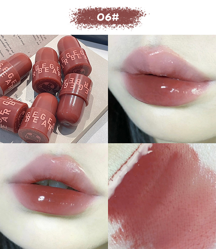 Gege Bear Jelly Lip Glaze Long-Lasting Waterproof Plumping Smooth Lip ...