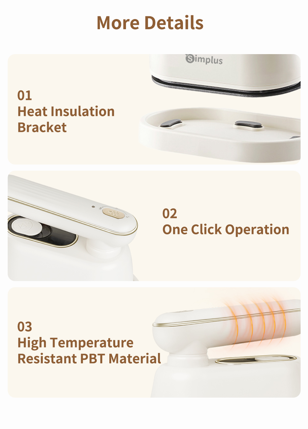 Simplus 2 in 1 Steam Iron Wet & Dry Flat Iron Foldable Handheld Mini ...