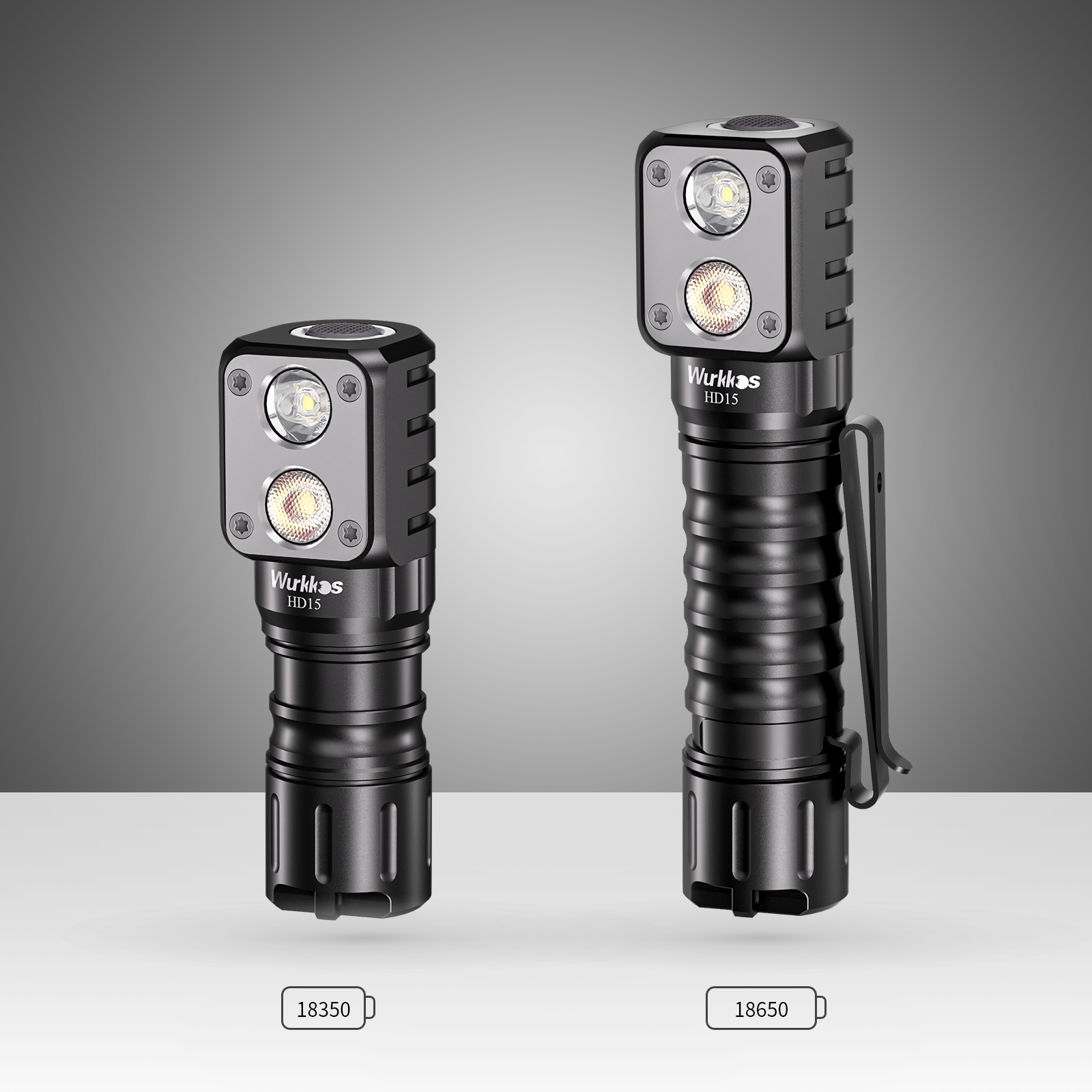 Wurkkos Hd15 Dual Led Angle Flashlight Sst20+Lh351D Usb C Rechargeable Torch With Power Bank ...