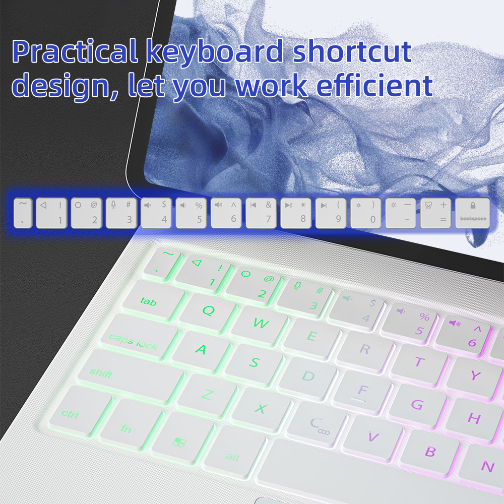 Magnetic Backlit Keyboard Case for Samsung Galaxy Tab S10 Plus S9 FE S9 ...