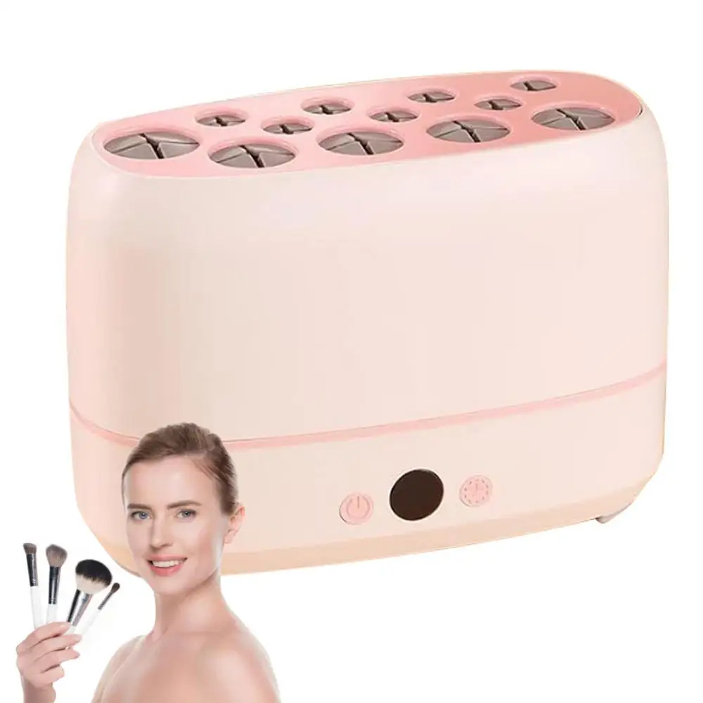 Makeup Brush Dryer Machine with 12 Holes Automatic Clean Brushes Makeup ...