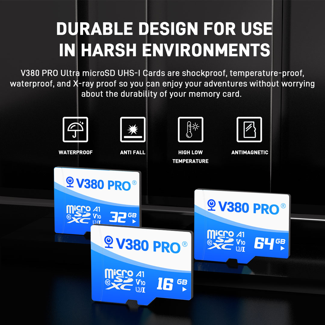 V380 PRO Micro SD Card 32GB 64GB 128GB U3 TF Card For CCTV or Camera Class 10 High speed Memory ...