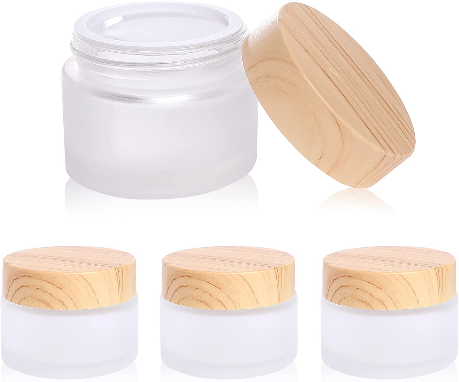 4 Pieces 5g 10g 15g 30g 50g Empty Matte White Cream Jars Facial Cream ...