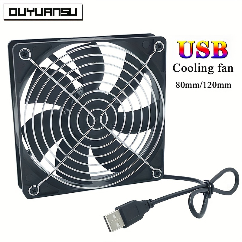 120x120x25mm 80x80x25mm 5V USB Power Cooling Case Fan For Receiver DVR ...