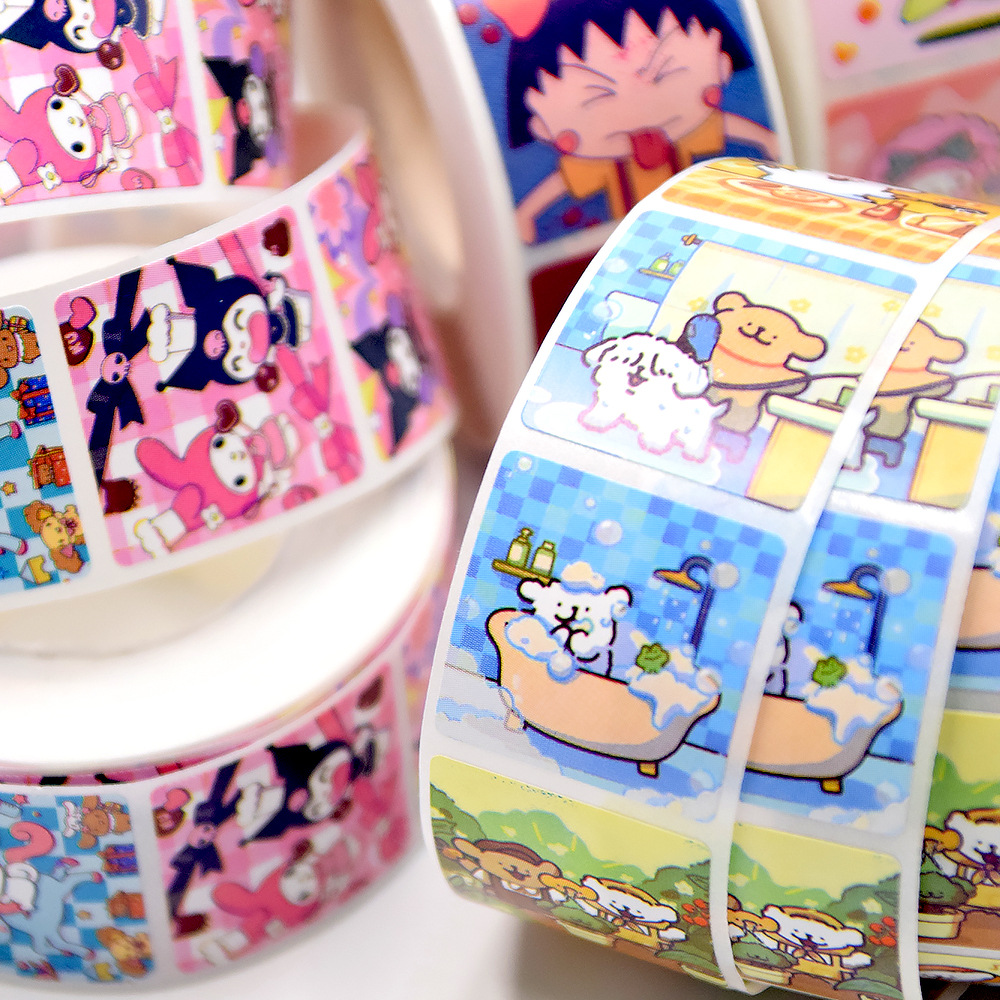 500 Stickers/Roll Cartoon Cute Stickers Gift Reward Stickers Sealing ...