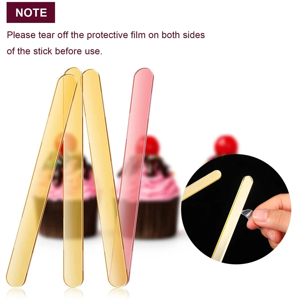 20Pcs Reusable Ice Cream Sticks Acrylic Popsicle Sticks Creamsicle ...