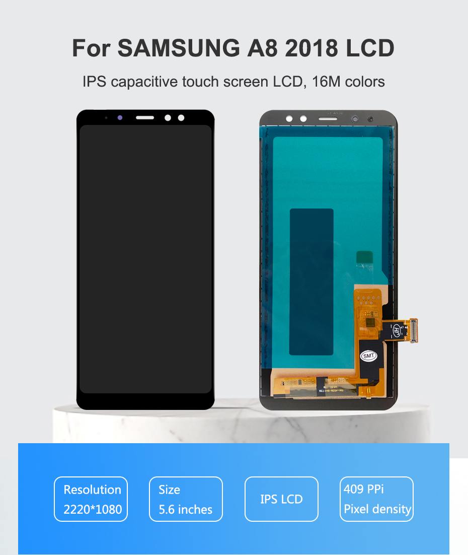 For Samsung Galaxy A8 2018 A530 SM-A530F LCD Display Touch Screen ...
