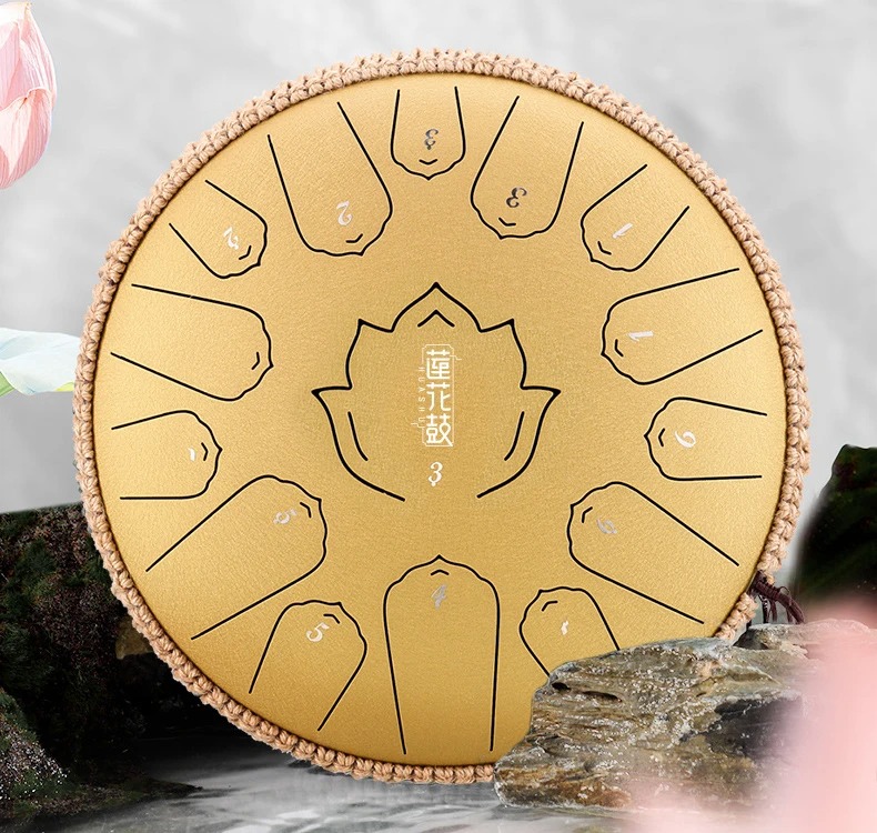 Hluru Music Drum 15 Notes Glucophone Steel Tongue Drum 13 14 Inch 15 ...