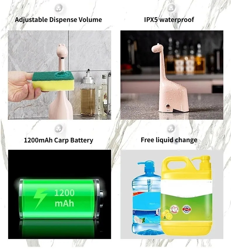 Cute Giraffe Automatic Foam Soap Dispenser Hand Washing Animal Kids ...
