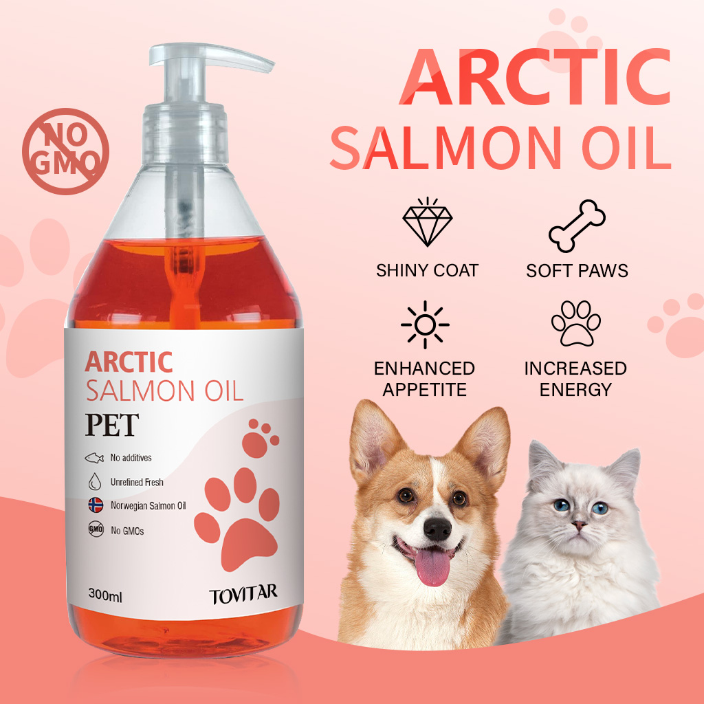 Norwegian 100% Salmon Oil 300ml Smooth fur for dogs and cats increases ...