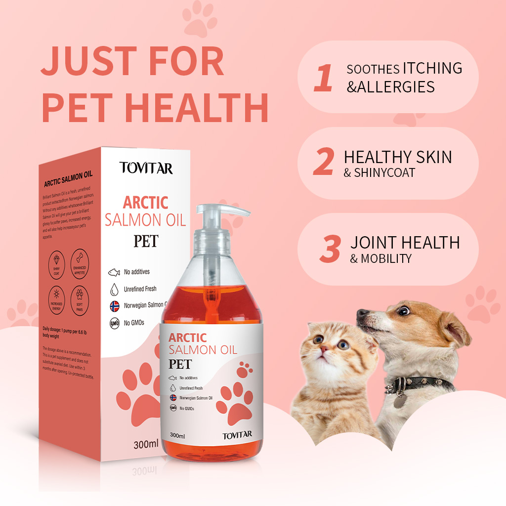 Tovitar® Norwegian salmon Oil 300ml Glossy fur for cats and dogs ...