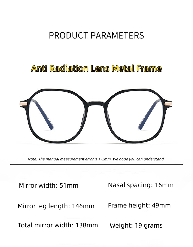 Anti Radiation Eye Glasses For Women Replacable Lens Unisex Resist ...