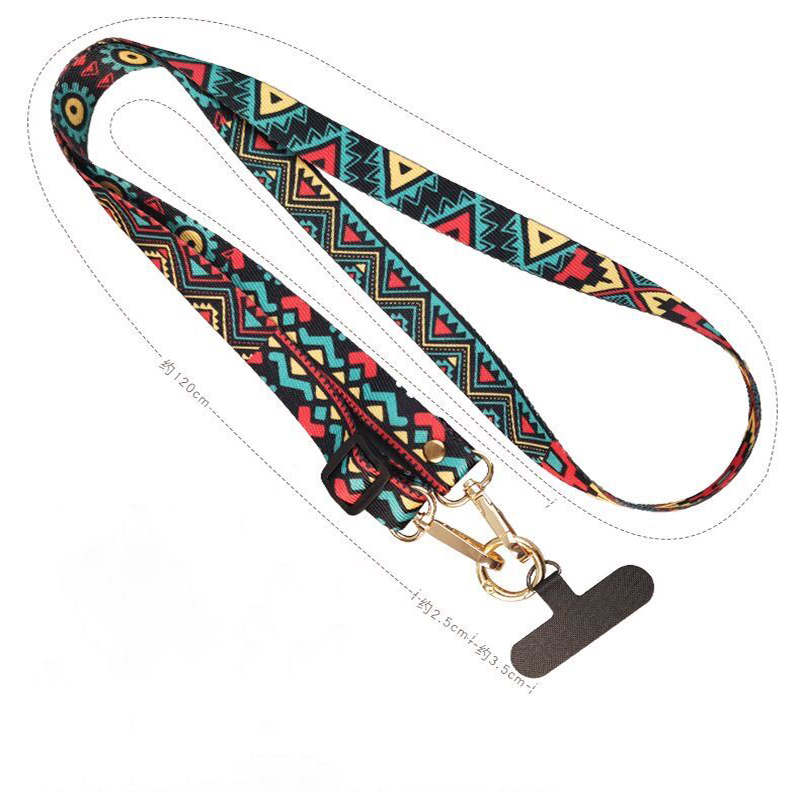 Long Adjustable Phone Lanyard With Shoulder Strap & Retro Pattern ...