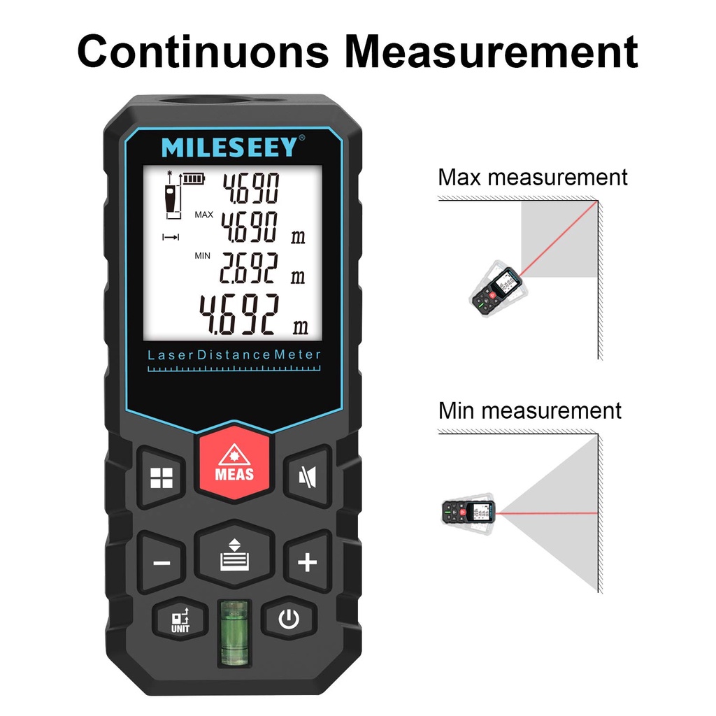 【Local】 ★Mileseey★Laser Range Finder 100M Digital Laser Distance Meter ...