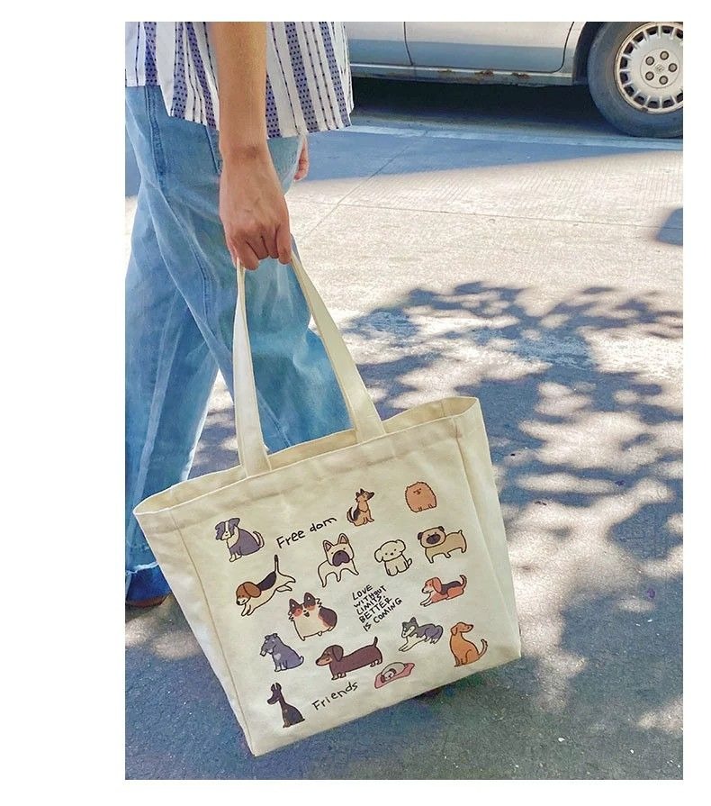 TF336 Local Campus Style Tote Bag For Woman Cute Animal Printed Student ...