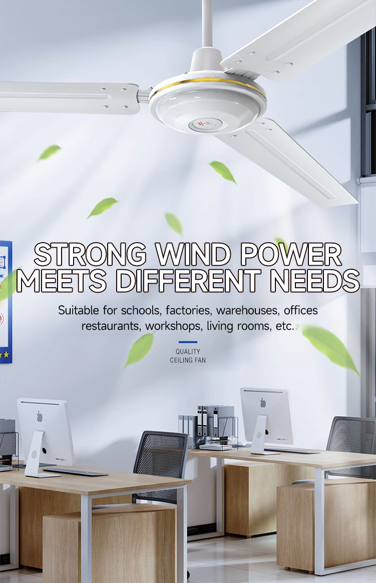 Yowxii Powerful Ceiling Fan Big Size Heavy Duty Portable 3 Blade ...