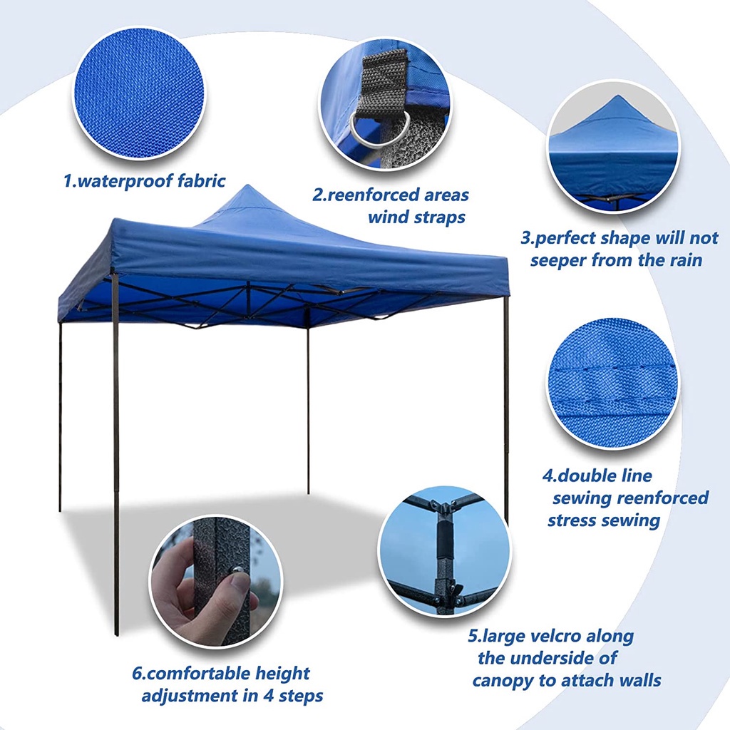 3x6M Retractable Awning Canopy Outdoor Tent Portable Folding Camping ...