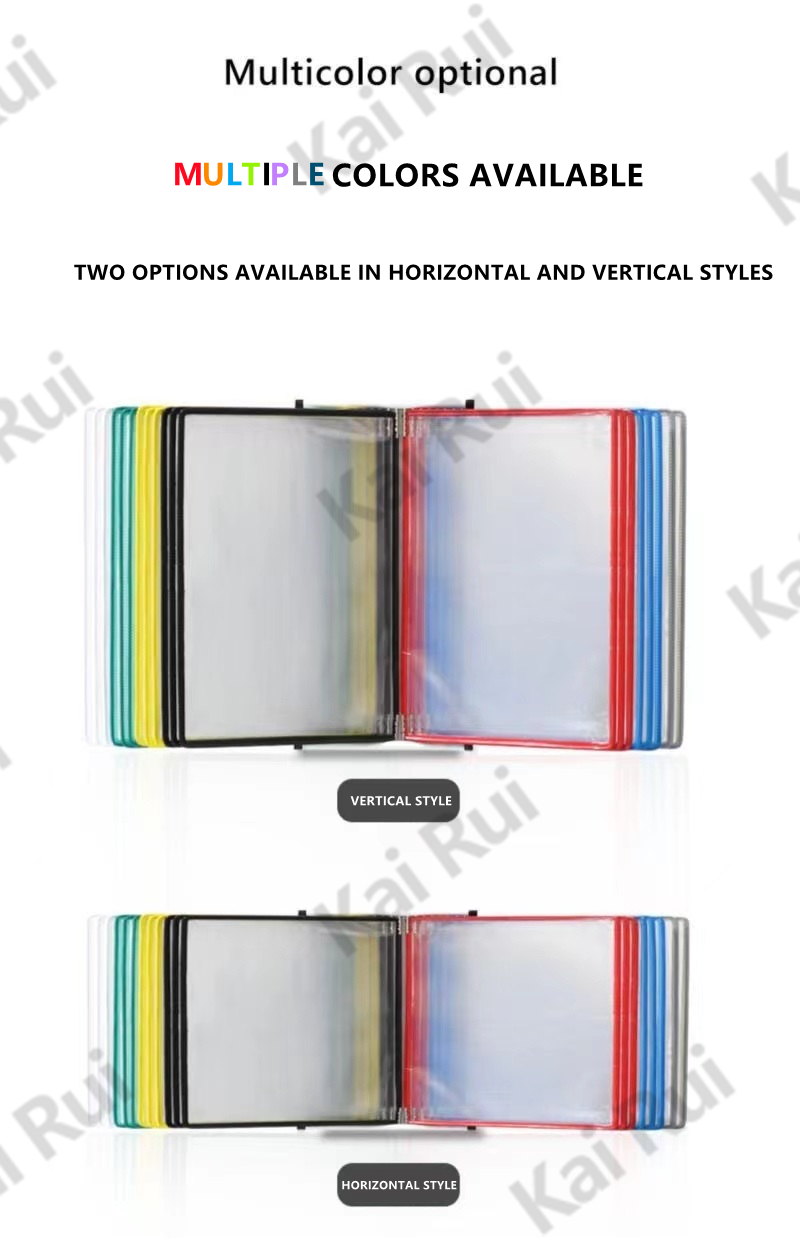 Wall-Mounted Flip-Leaf Information Rack A4 10Leaf Loose-Leaf Folder ...