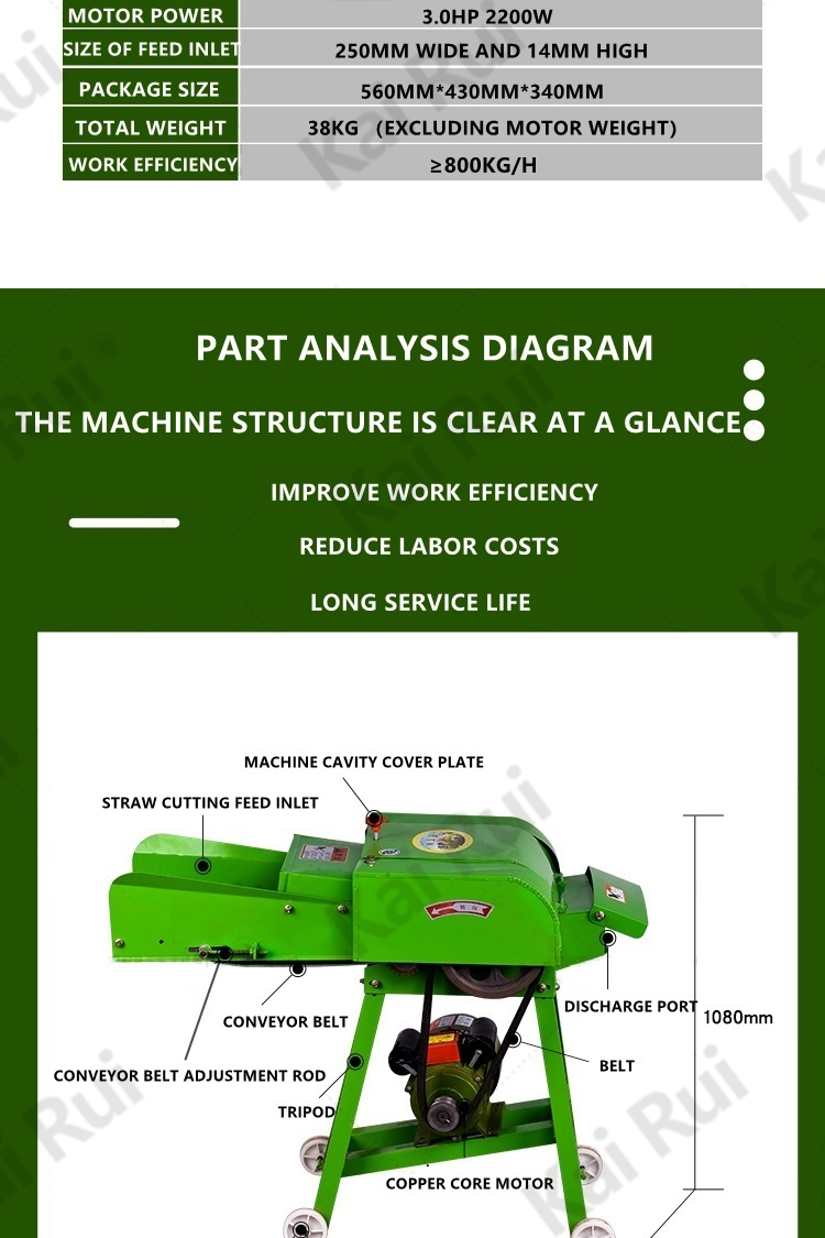 Shredder Forage Chopper Chaff Cutter Silage Cutter for Farm and ...