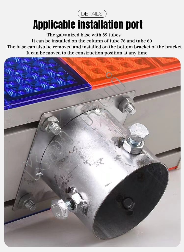 Red and bule solar warning strobe lights road traffic safety flash lights night construction ...