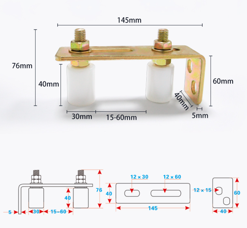 Sliding gate top guide nylon rollers with L bracket set upper nylon ...