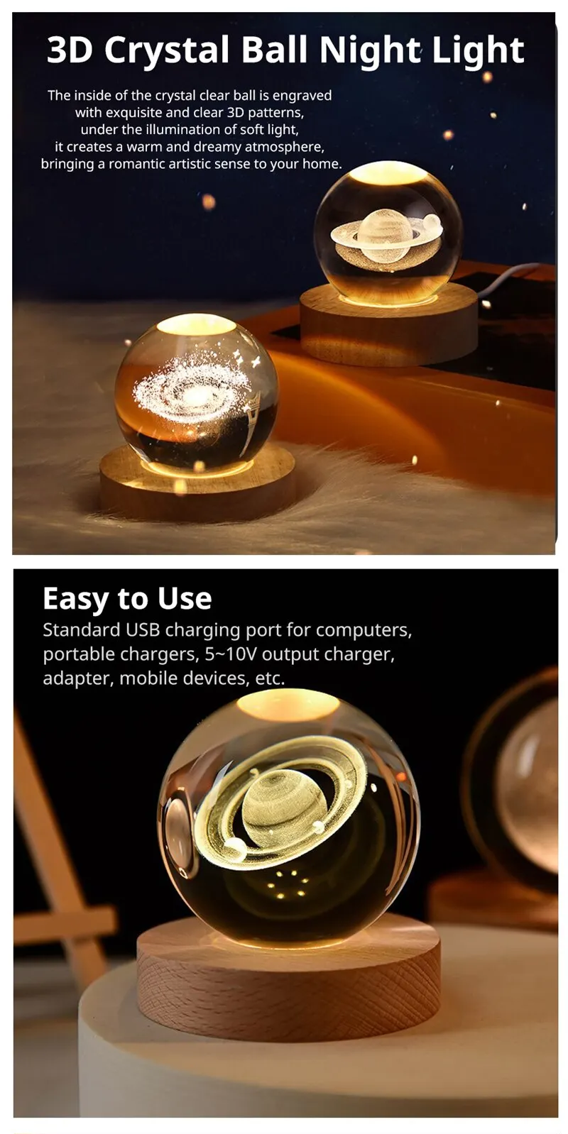 Night Lights Starry LED, Bedroom Atmosphere Light, Children's Desktop ...