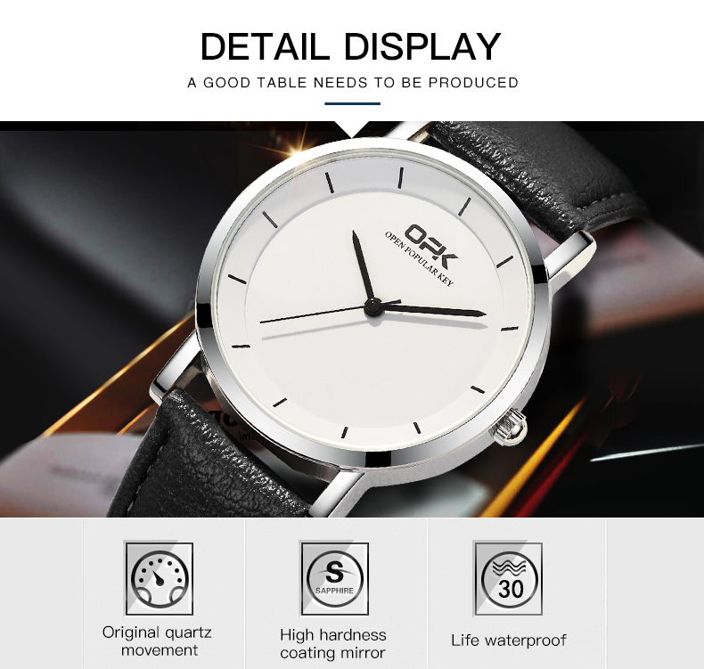 OPK Watch For Men Water Proof Leather Strap Original Fashion Quartz ...