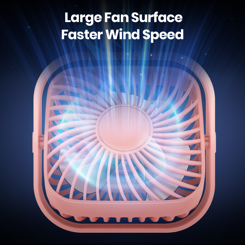 TOPK Mini Adjustable USB Desk Fan Rechargeable for Home Office Bedroom ...