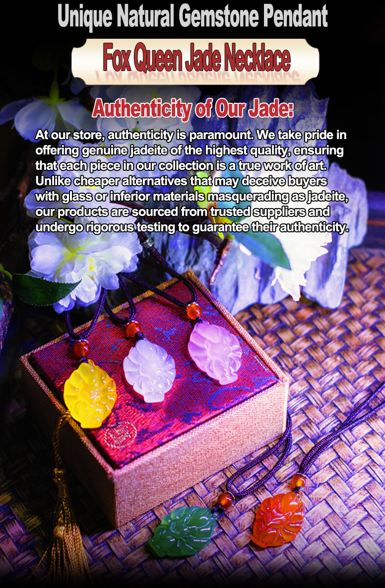 2025 Lucky Charm Crystal 9 Nine Tailed Fox Queen Necklace Jade Necklace ...
