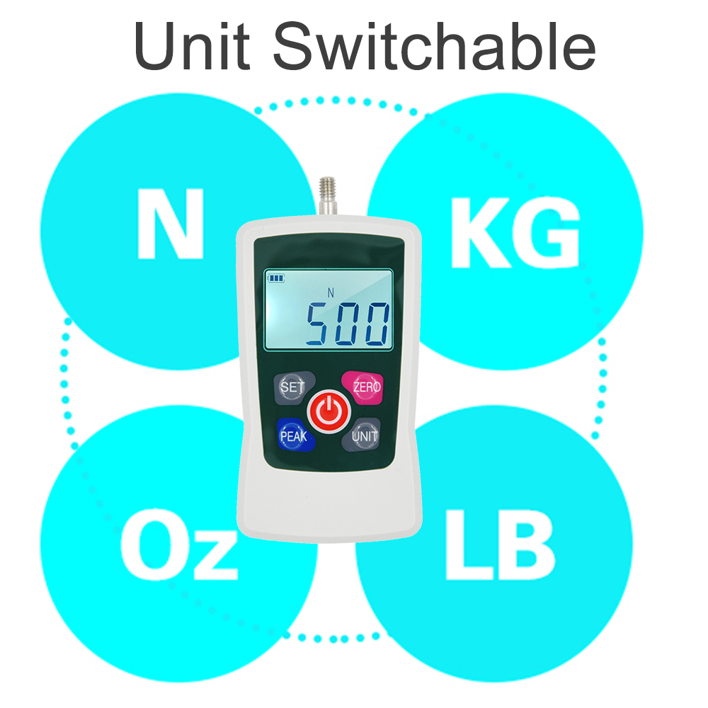 Digital Force Gauge 500N/ 50kg/ 110Lb/ 1760oz Portable Push Pull Force ...