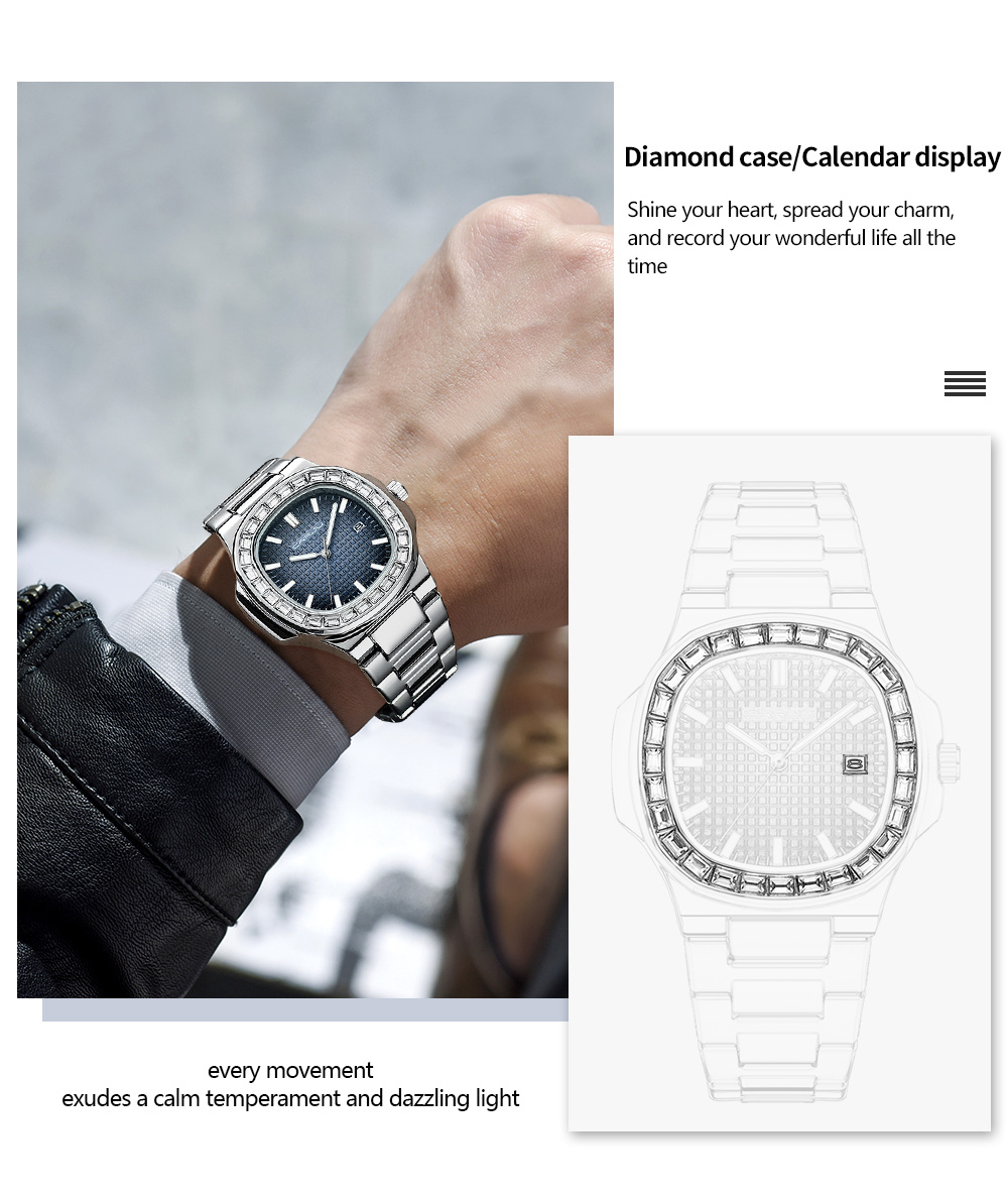 CRRJU brand men's watches creative diamond chain dial fashion luxury ...