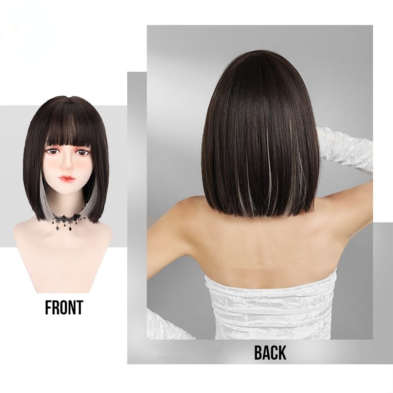 woman for wig, bangs, extensions, short hair, ear dye collarbone wigs ...