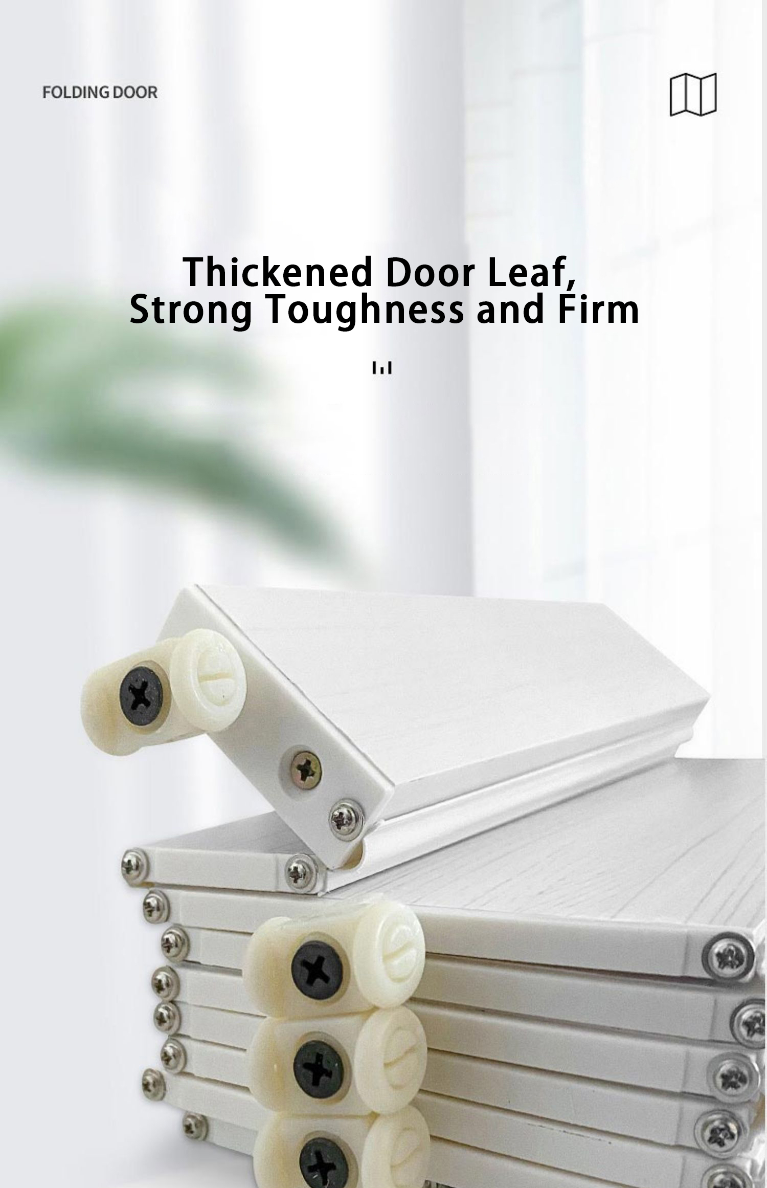 PVC 6mm Folding door Accordion Sliding Door indoor household partition ...