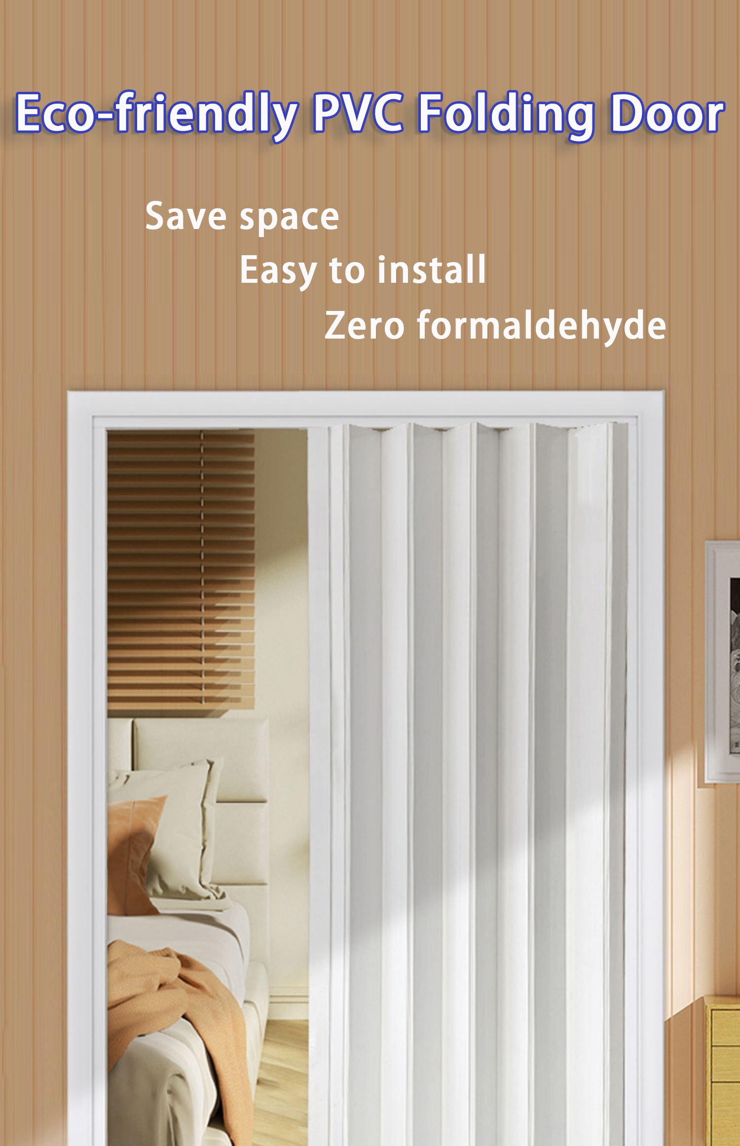 PVC Folding Door Fire O-Formaldehyde Sliding Door Home Kitchen Bathroom ...