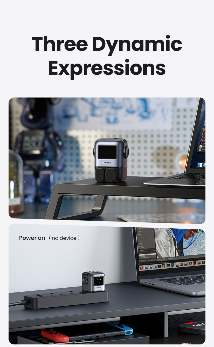 UGREEN UK Plug RobotGaN 65W USB C USB A Charger Mini Robot Nexode 3 ...