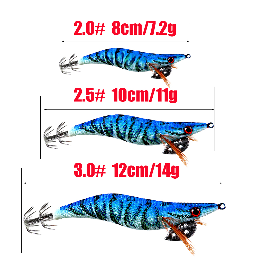Squid Jig Octopus Bait Hard Fishing Lure Shrimp Prawn Luminous Glow in ...