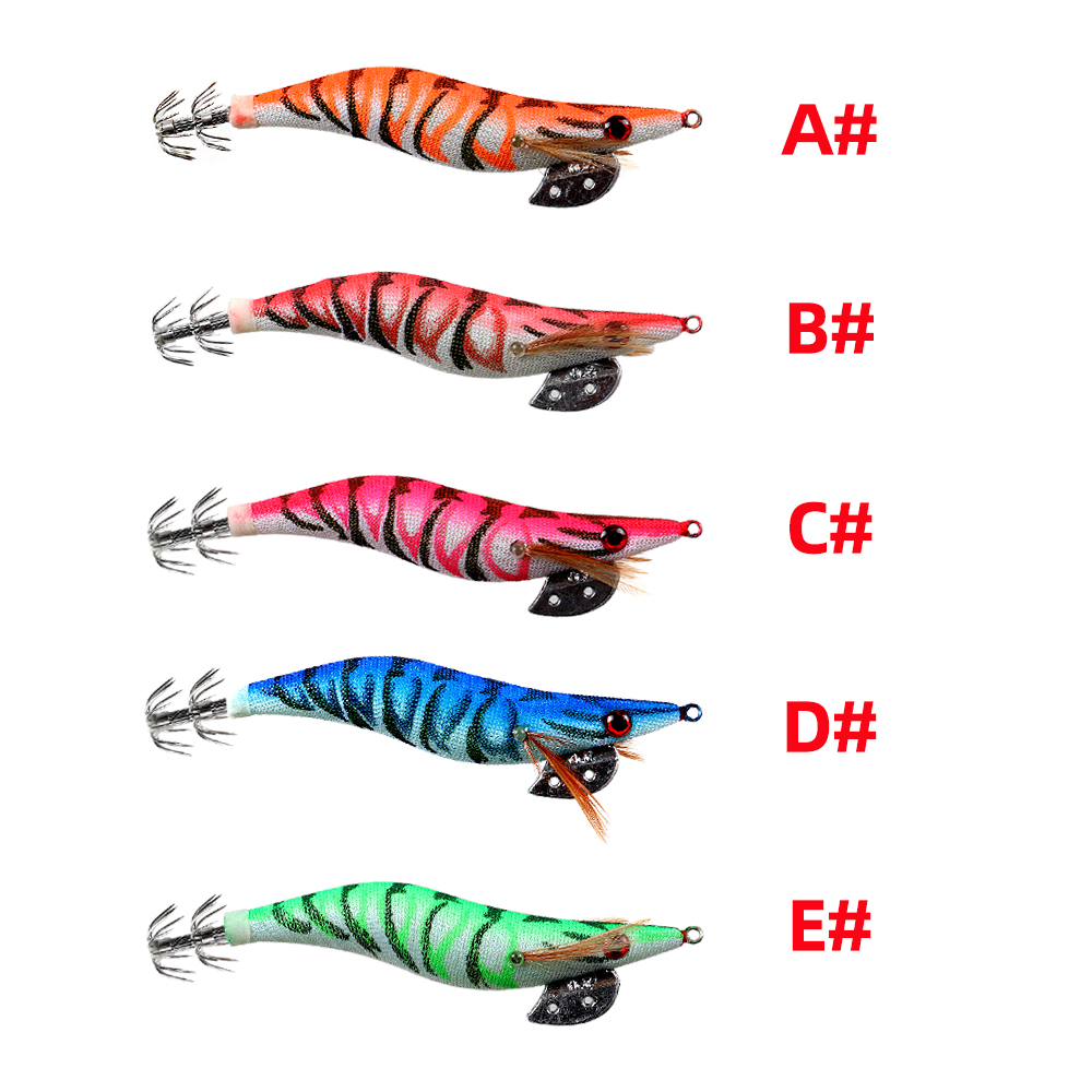 Squid Jig Octopus Bait Hard Fishing Lure Shrimp Prawn Luminous Glow in ...
