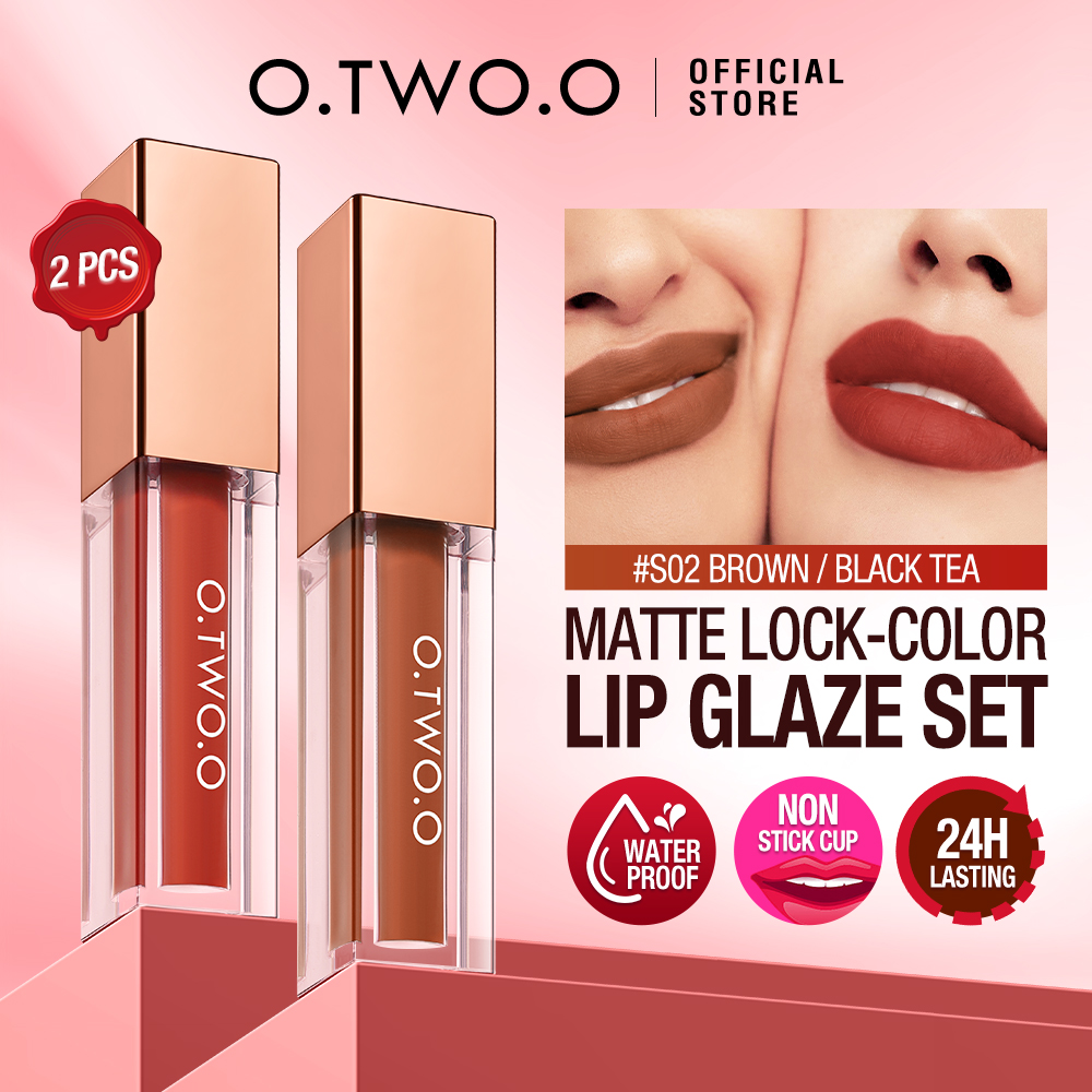 O.TWO.O Lip Makeup Set 2pcs Lip Tint Kissproof Matte Waterproof Long ...