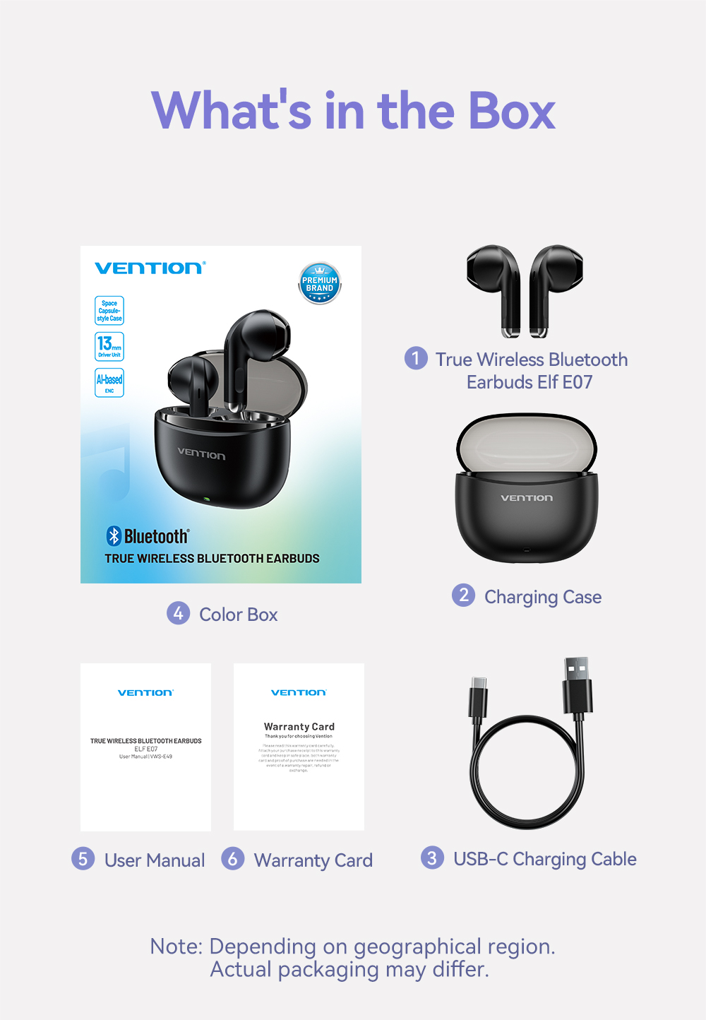 Vention TWS Bluetooth 5.3 Earbuds AI-Based Touch Wireless Earphone High ...