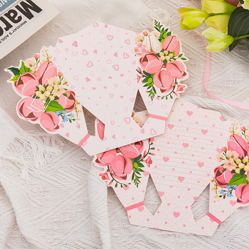 Flower Greeting Cards DIY Message Cards Valentine's Day Mother's Day ...