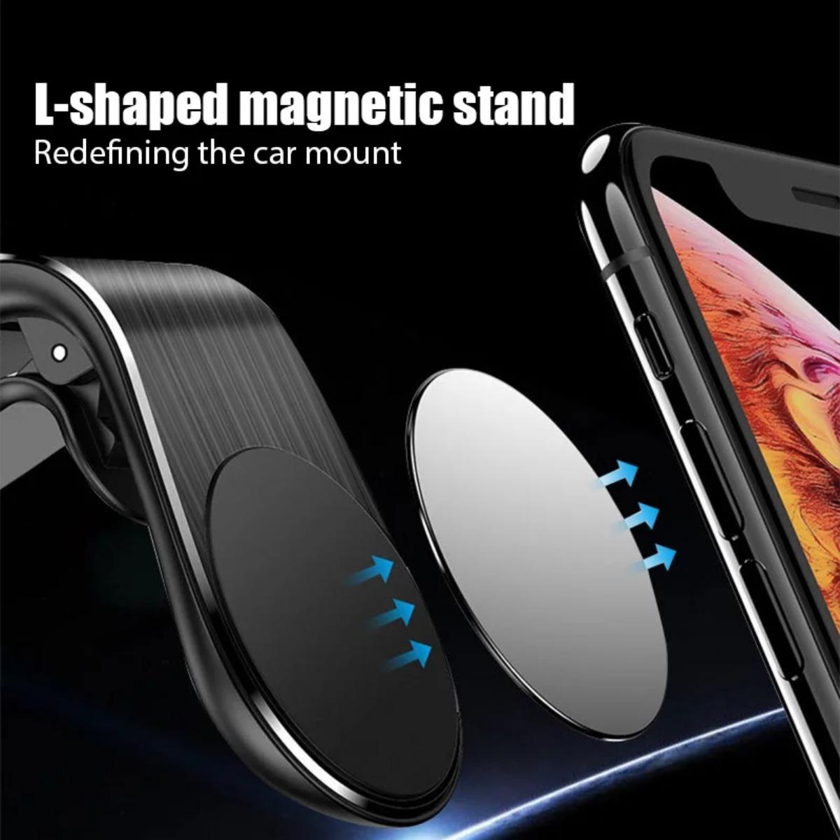 L-Type Magnetic Phone Holder In Car Smartphone Stand Clip For Mount Car ...