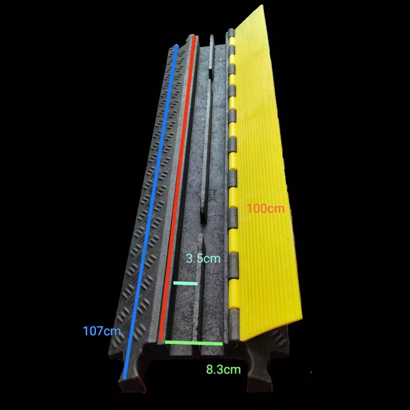 【COD】Rubber Cable Ramp Wire Protector 2 Channe Rubber Humps Speed Bump ...