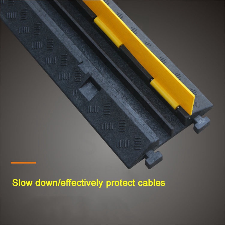 【COD】Rubber Cable Ramp Wire Protector 2 Channe Rubber Humps Speed Bump ...