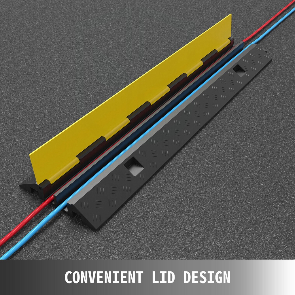 【COD】Rubber Cable Ramp Wire Protector 2 Channe Rubber Humps Speed Bump ...