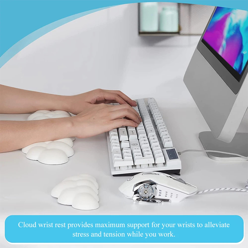 Keyboard Cloud Wrist Rest Memory Foam Keyboard Palm and Rubber Base ...