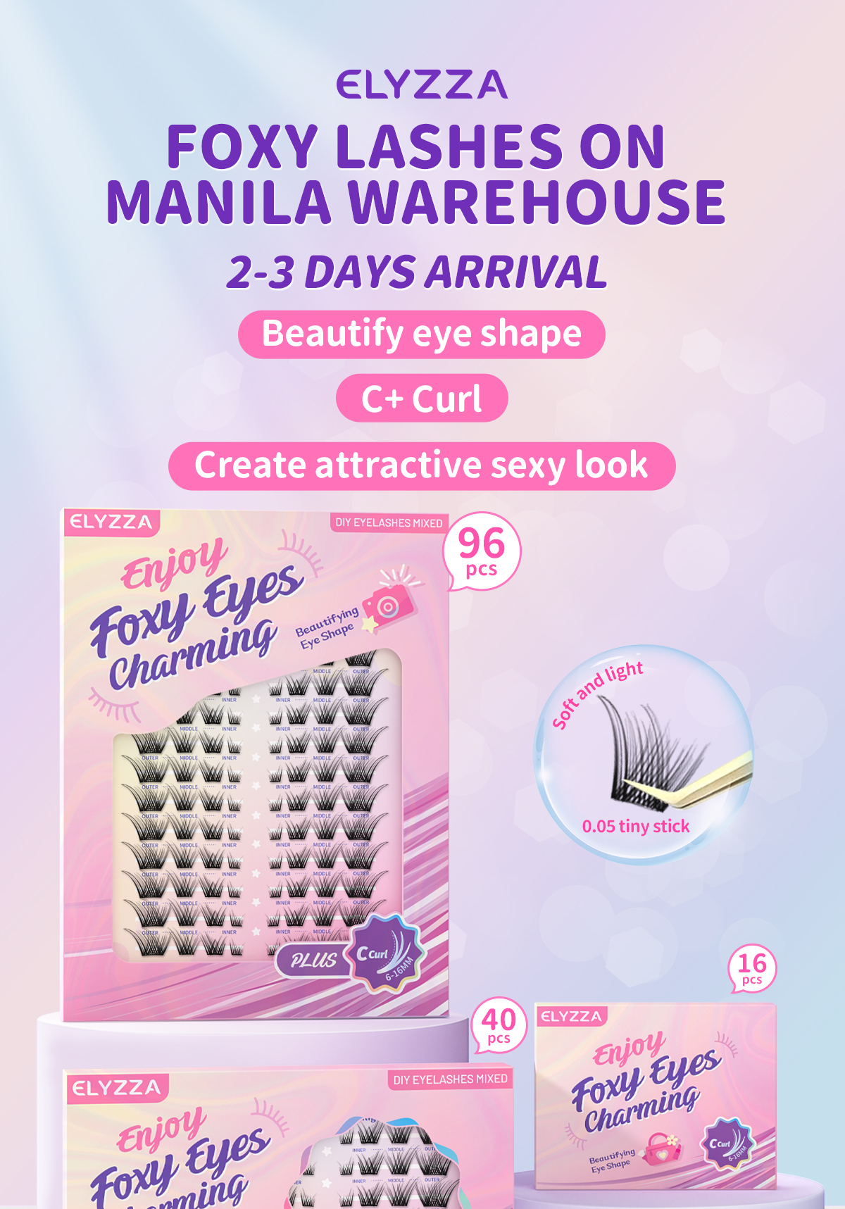 [Sent From Manila] Elyzza Foxy Eyes Volume Style DIY Eyelash Extensions ...